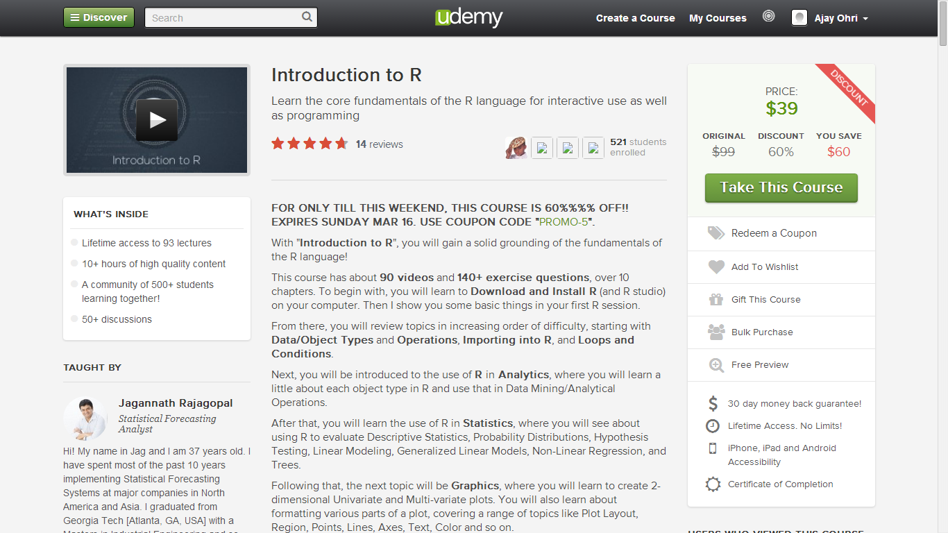 Learn R for just a few dollars using Udemy #rstats – DECISION STATS
